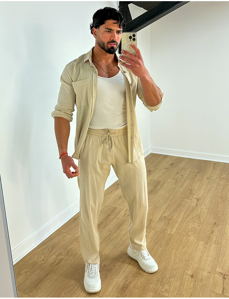 Ensemble chemise et pantalon en lin
