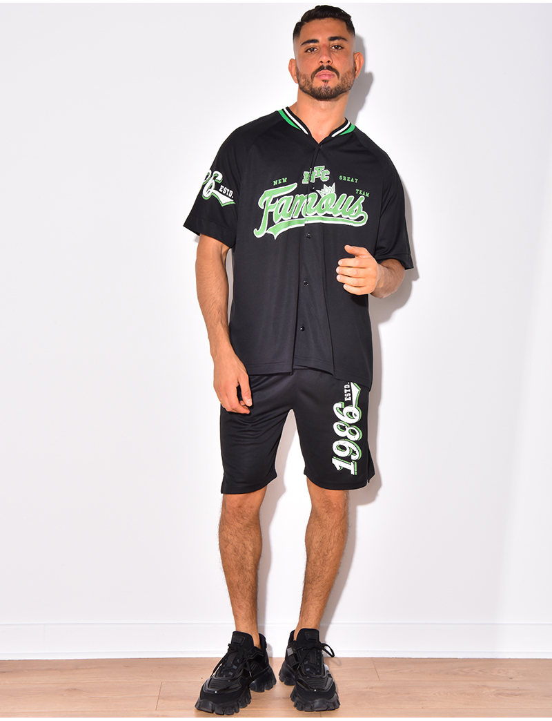 Ensemble short et t-shirt à boutonner