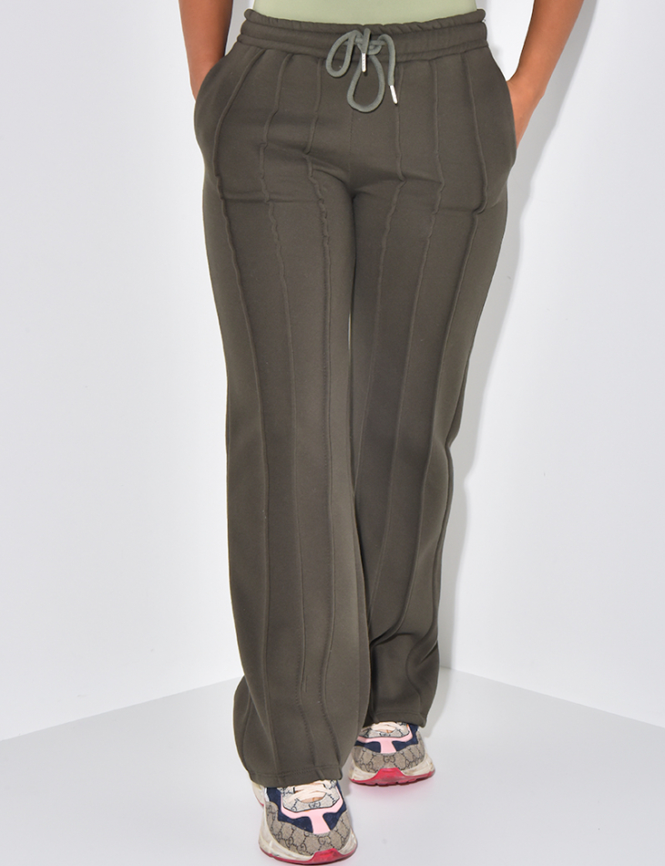 Pantalon de jogging molletonné à bandes