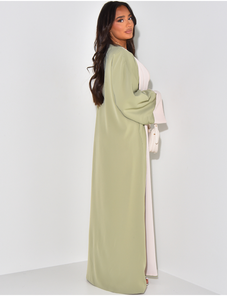 Lined kimono with contrasting trim