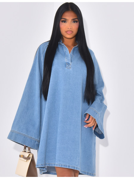 Robe oversize en jeans brut