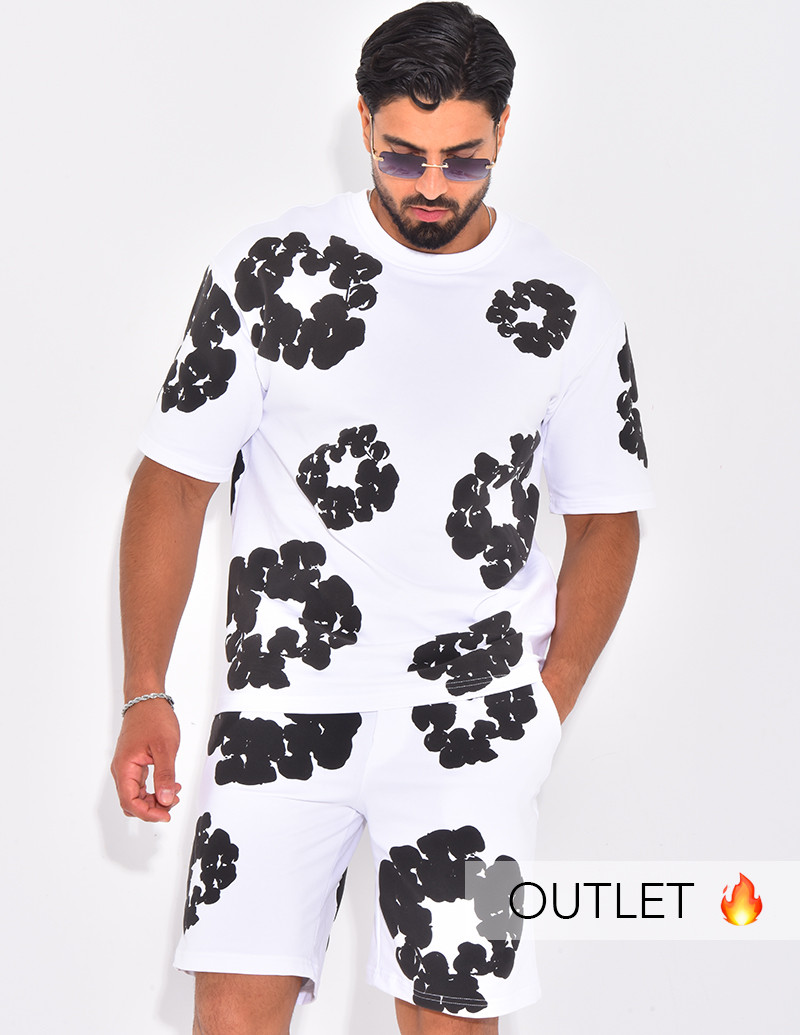 Ensemble short et t-shirt à fleurs