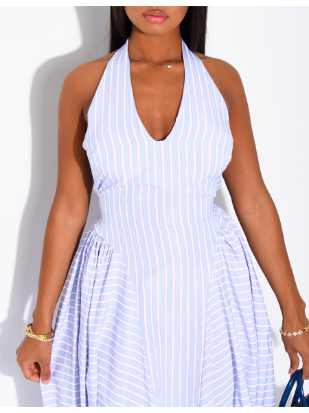 Robe dos nu à rayures